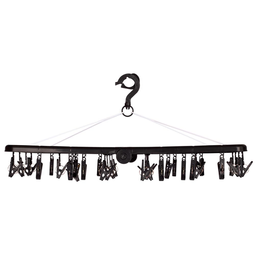 Mini-varal Retangular Dobrável 32 Prendedores Preto - Loja Mor